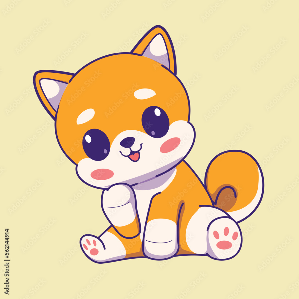 Cute Shiba Inu Dog Cartoon Vector Icon Illustration. Animal Technology ...