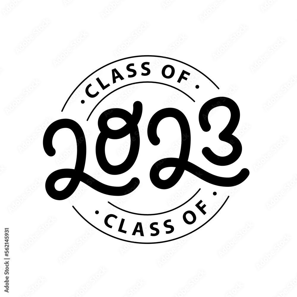 Graduate 2023. Class of 2023. Lettering Graduation logo stamp. Vector ...