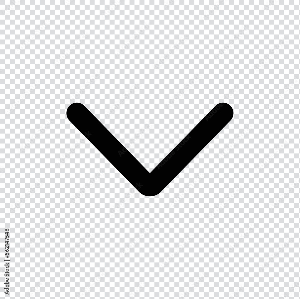 Down arrow outline icon in transparent background, basic app and web UI bold line icon, EPS10 ...