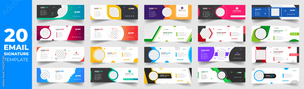 set of 20 Email Signatures Bundle mega collection, email footer ...