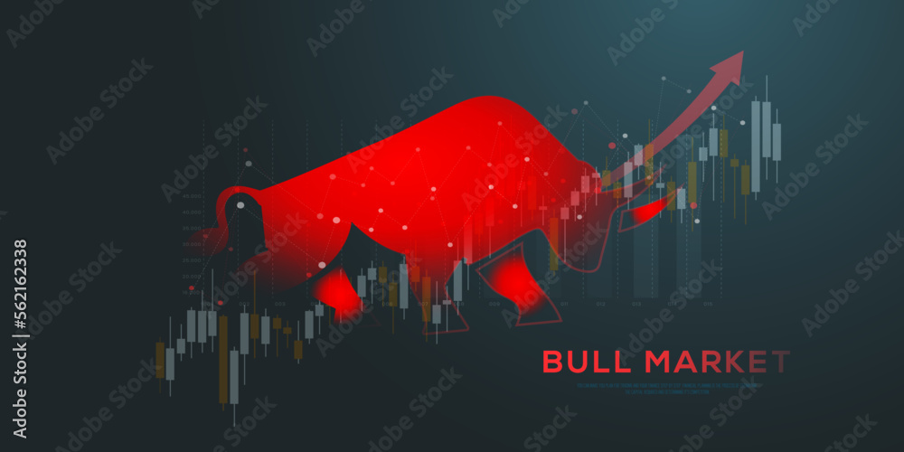 Bull market graph of trend lines for Trading bar chart, bull Stock ...