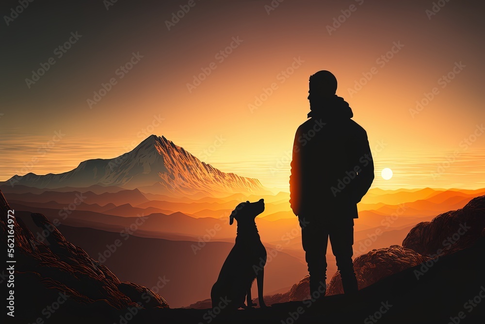 Man And Dog Silhouette