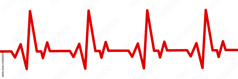 Red heartbeat line icon. Red heartbeat symbol. Red heartbeat PNG with ...
