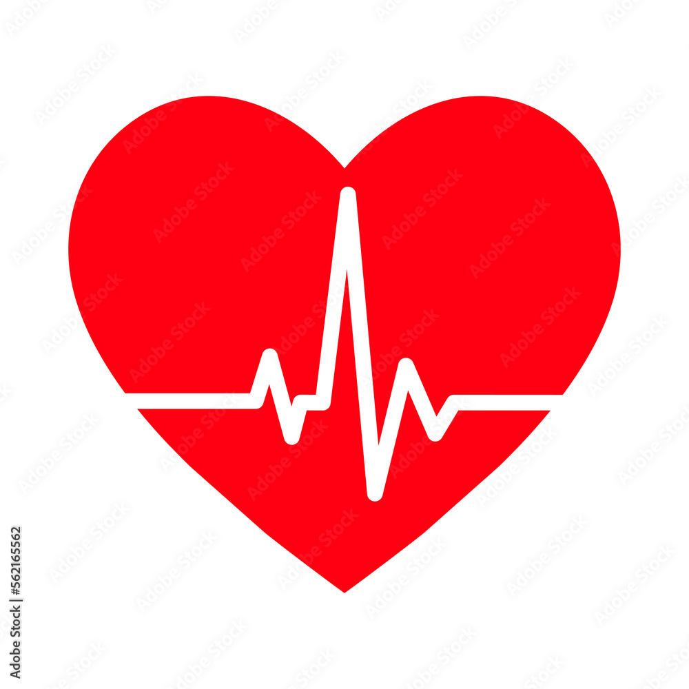 heartbeat icon on isolated transparent background. heart beat pulse ...