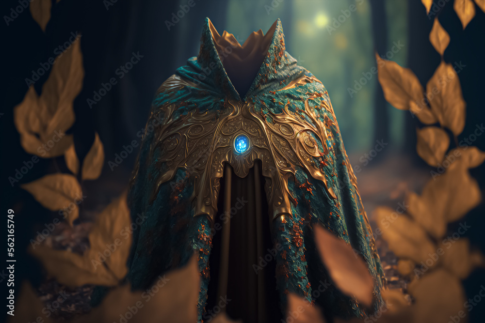 ภาพประกอบสต็อก A cloak that makes the wearer invisible to the human eye ...