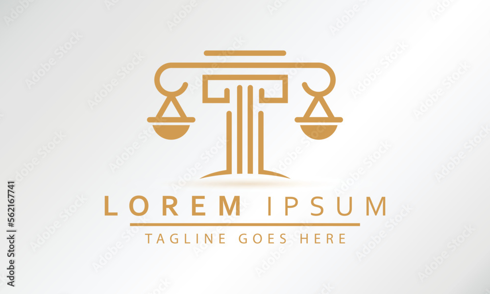 Law firm logo. Column and scale of justice icon. Corporate lawyer ...