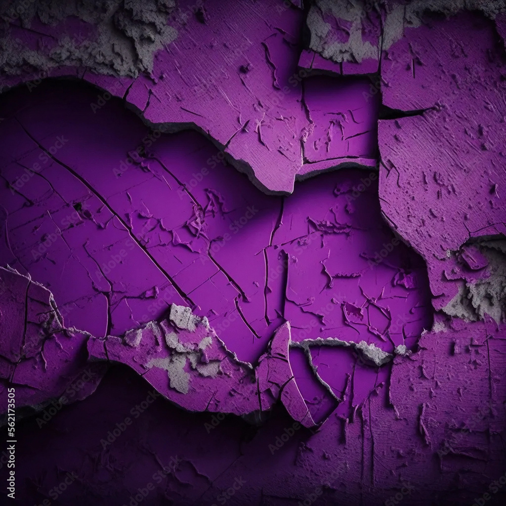 Purple and pink old wall surface. Purple color. Close-up. Rough ...