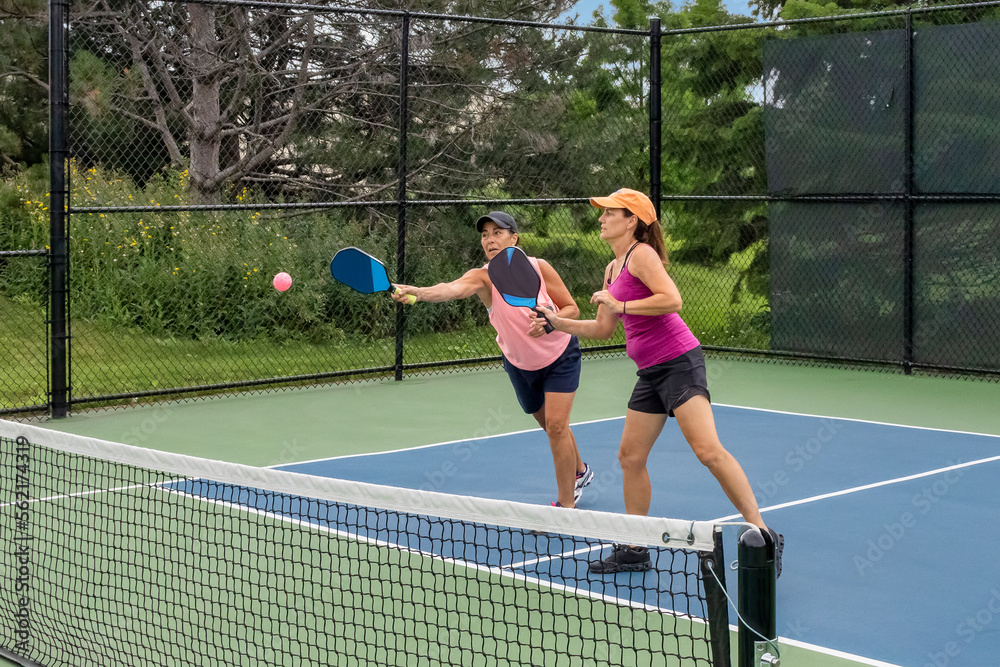 Pickleball Players in Action Stock Photo | Adobe Stock
