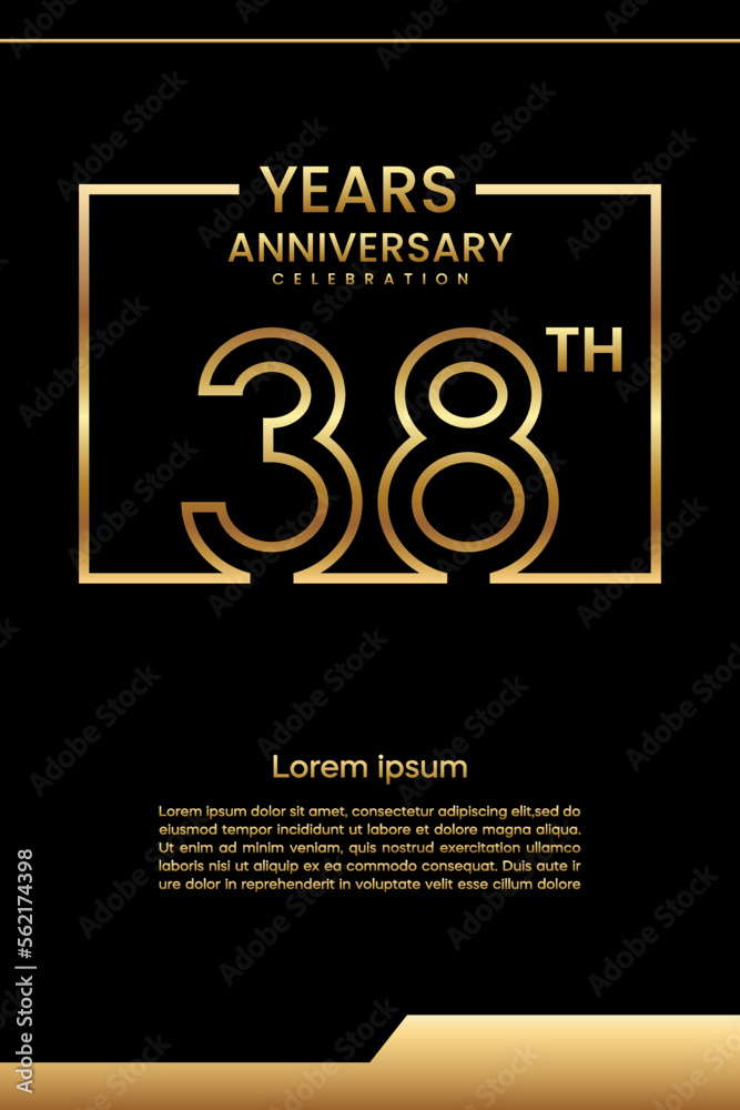 38th Anniversary. Template design for anniversary celebration event ...