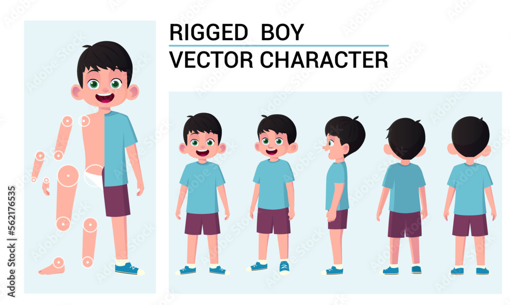 Cute Child Character Creation Set with Movable Body Parts For Animation ...