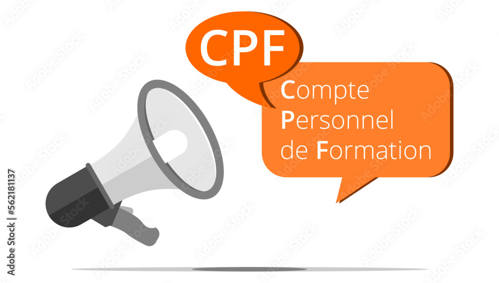 Mégaphone CPF - Compte Personnel de Formation เวกเตอร์สต็อก | Adobe Stock