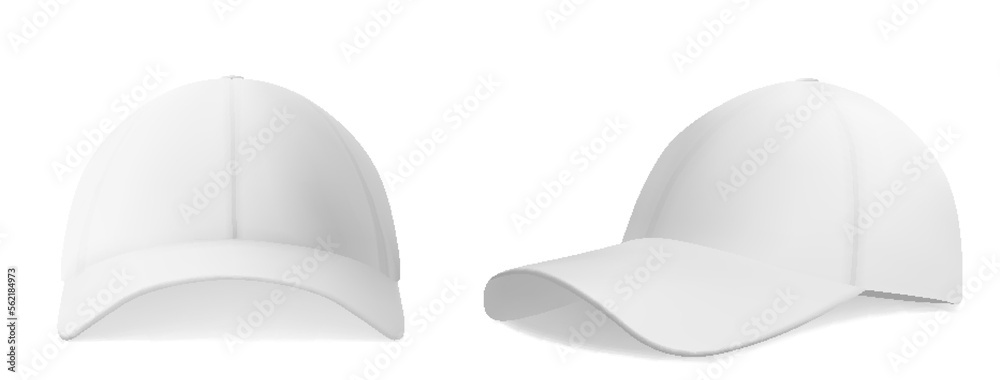 Vector realistic White baseball cap isolated on white background Stock ...