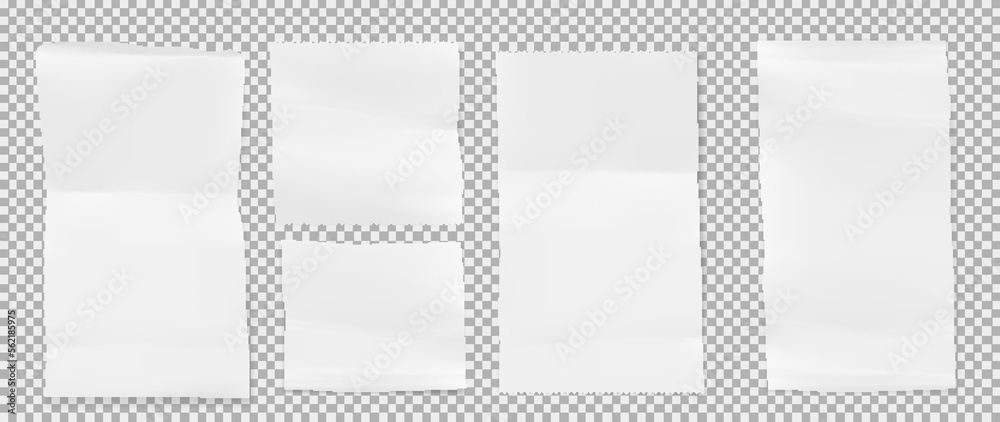 Vector illustration of receipts of realistic payment paper bills for ...