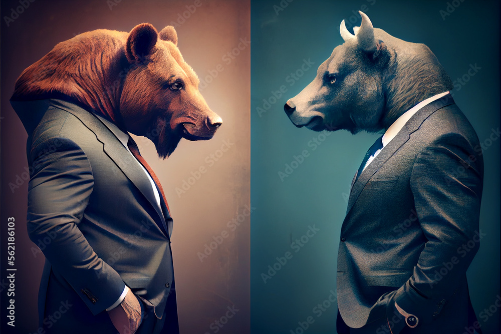 Concept of Bullish and Bearish in stock Market or forex trading ...