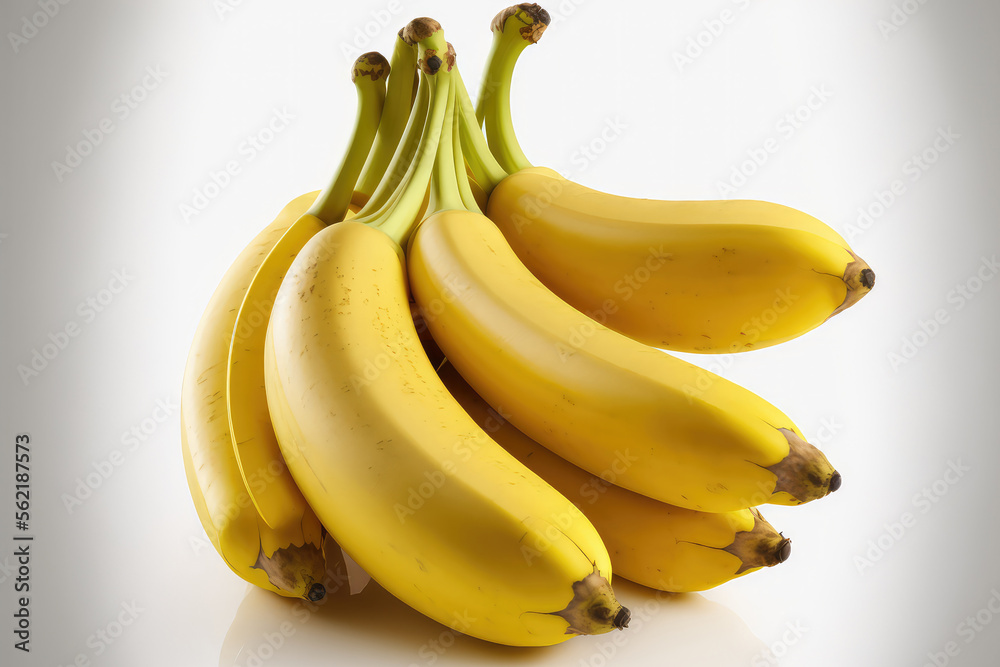 Ilustração do Stock: Bunch of bananas isolated on white background with ...
