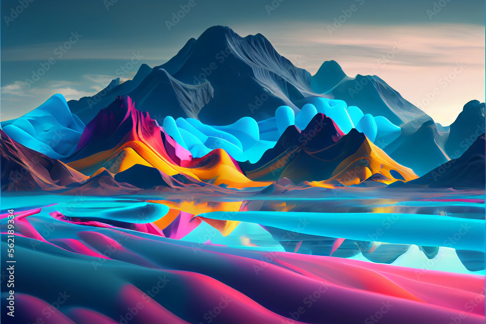 Beautiful abstract landscape Spirit concept, contemporary colors and ...