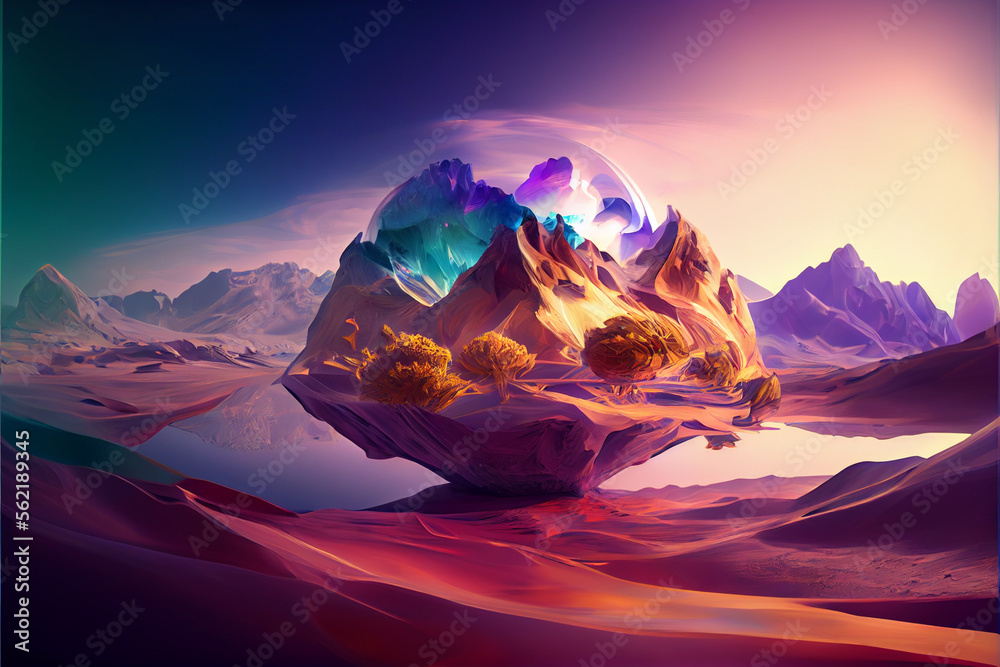 Beautiful abstract landscape Spirit concept, contemporary colors and ...