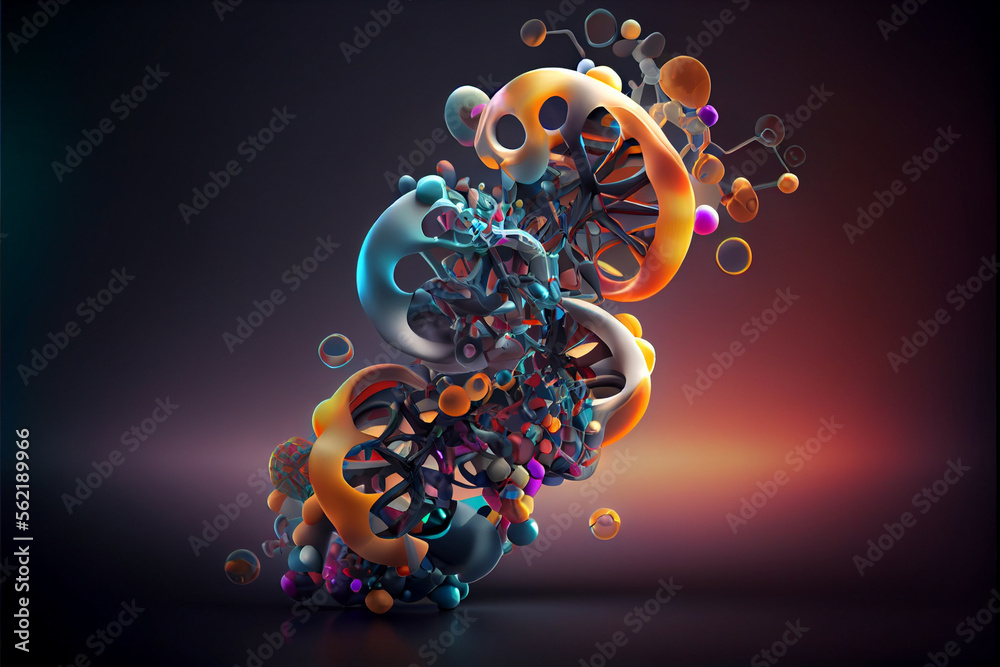 Beautiful abstract spirit dna molecule concept, contemporary colors and ...