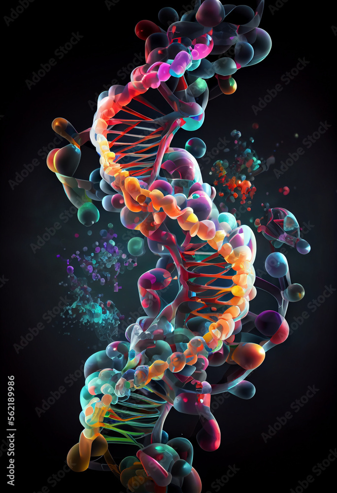 Beautiful abstract spirit dna molecule concept, contemporary colors and ...