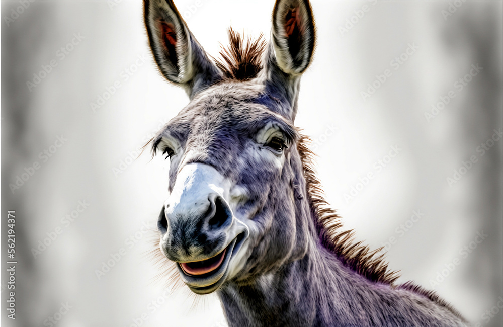 donkey smiling AI assist Stock Illustration | Adobe Stock