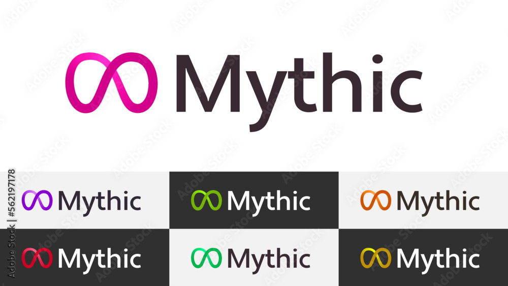 Infinity Abstract Letter M Logo Minimal Linear Gradient Overlapping ...