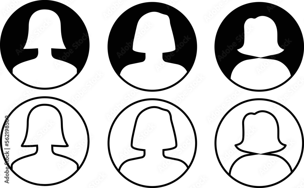 User Icon set. Profile icon. Monochrome icon. People sign. account ...