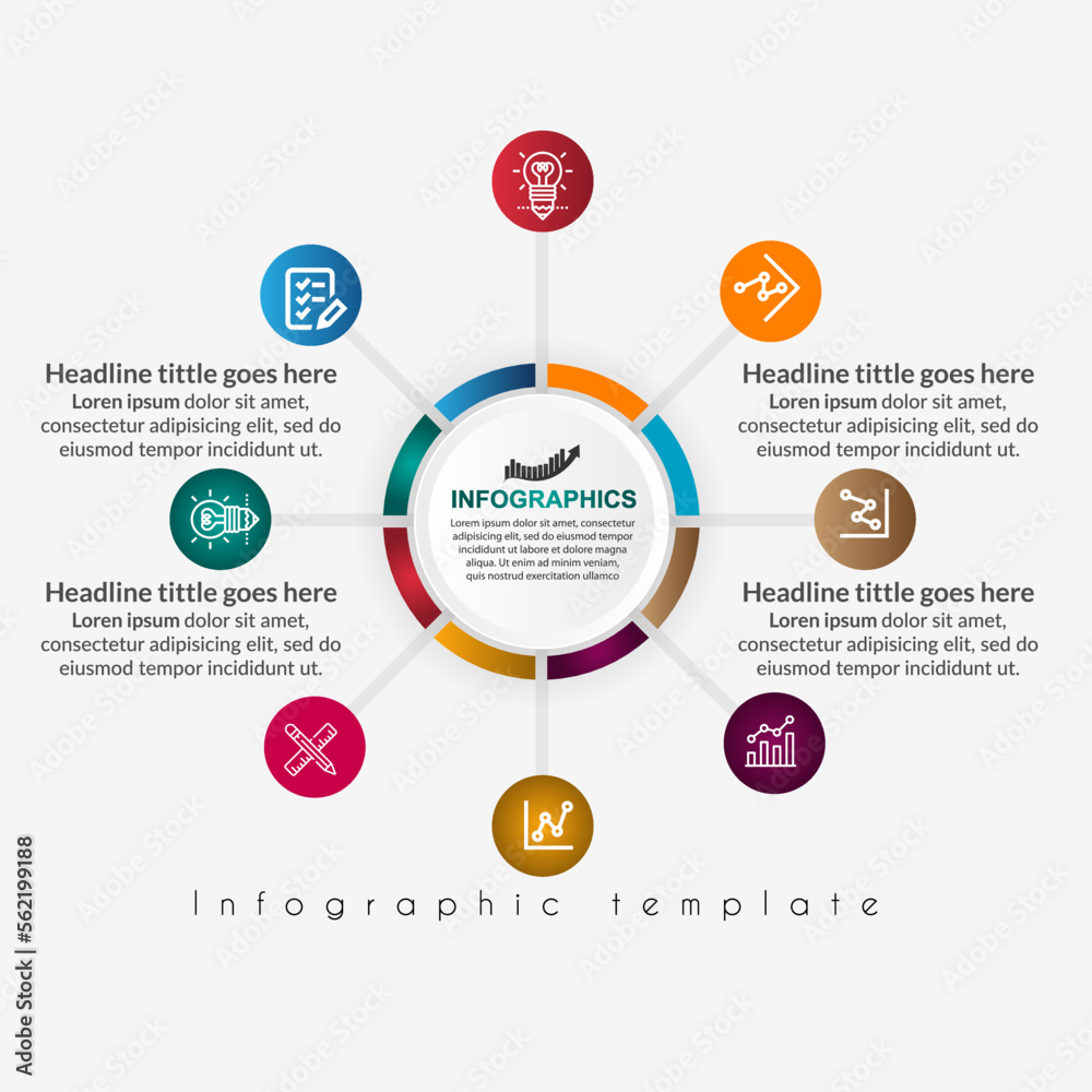 business infographic template design. Realistic circle diagram ...