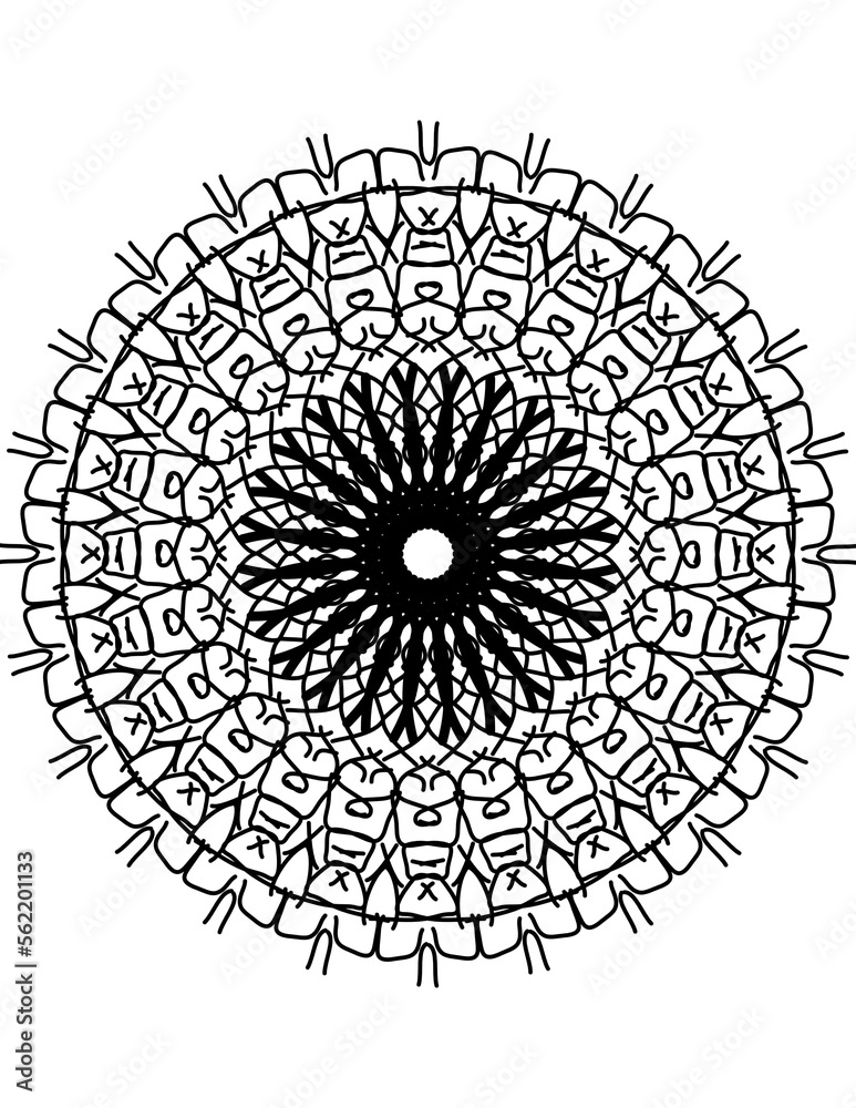 Mandala Coloring Page For Adult Mandala Coloring Pages Stock ...