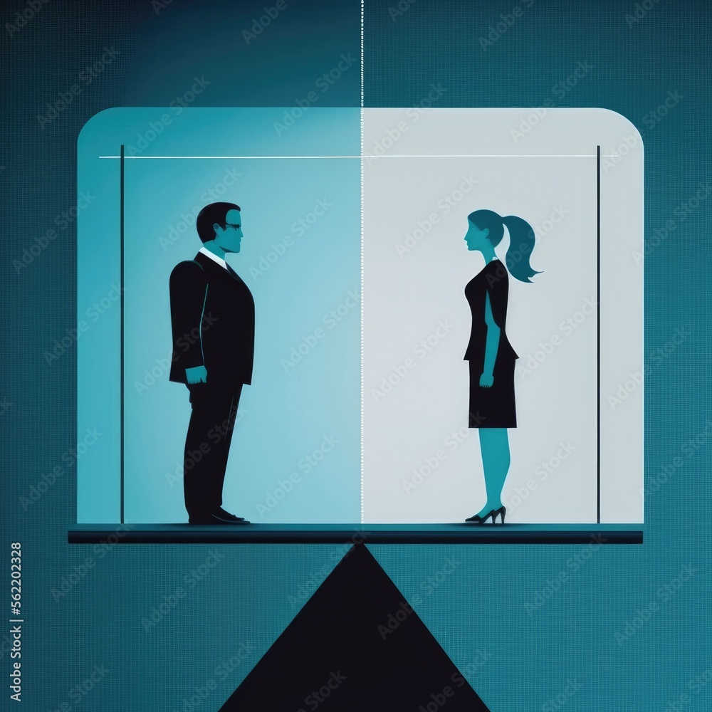 Competition between a man and a woman, gender equality - generative ai ...