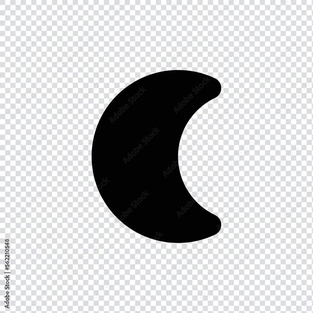 Moon, night mode filled icon in transparent background, basic app and ...