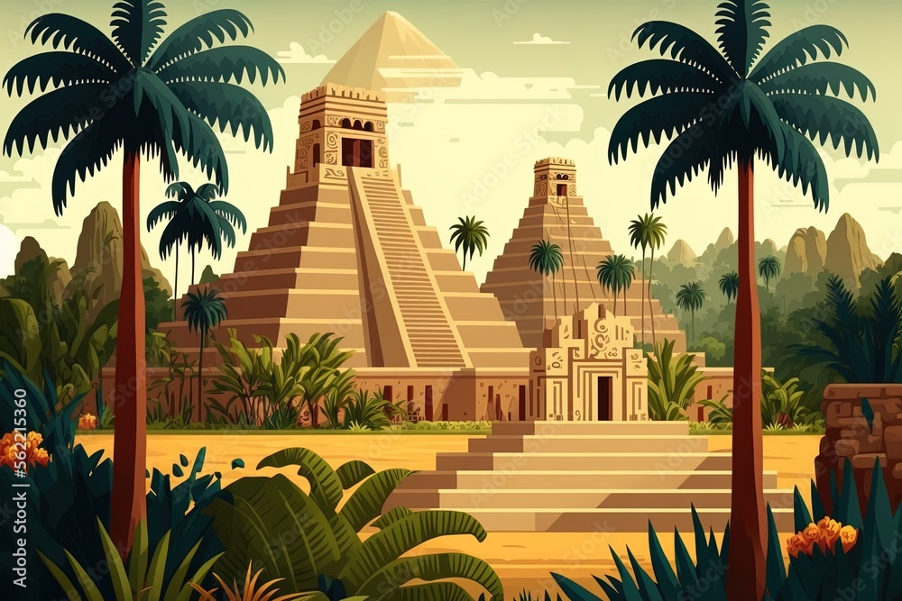 monuments and artifacts from the ancient Aztec civilization Mayan ...