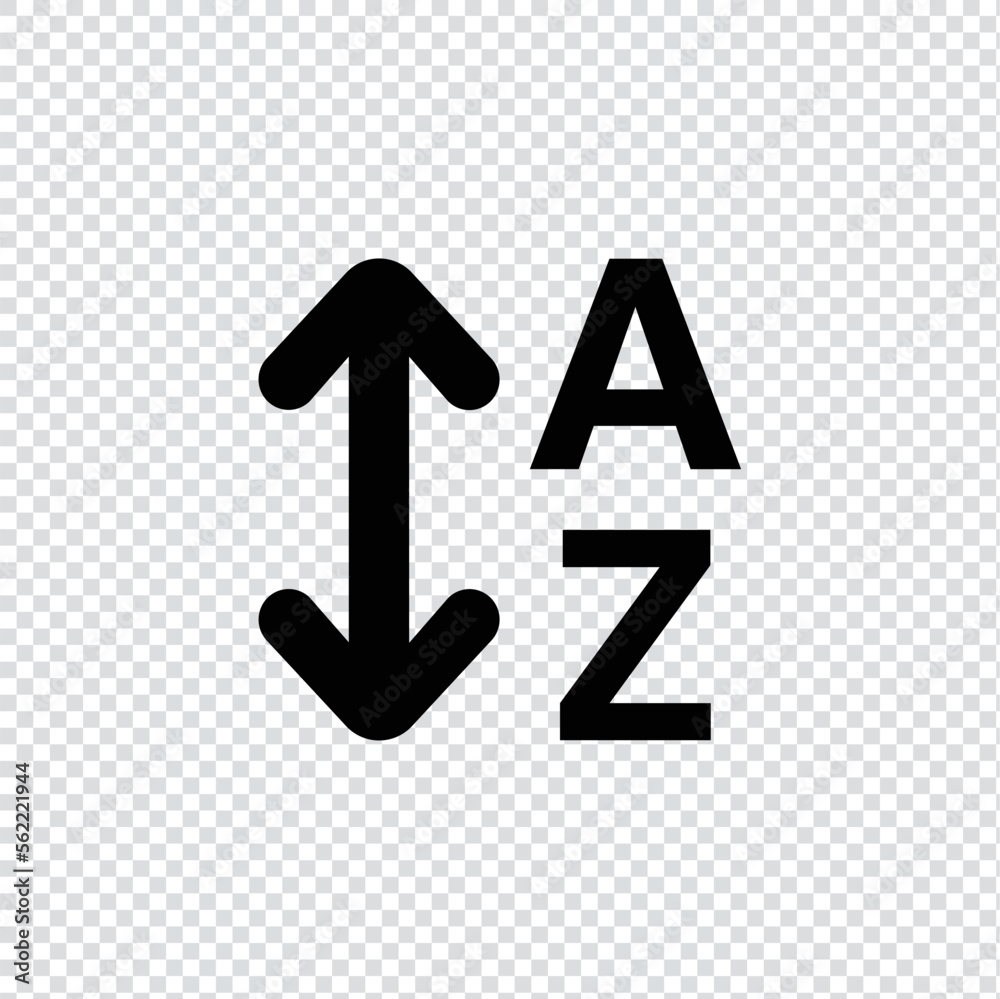 Sort text outline icon in transparent background, basic app and web UI bold line icon, EPS10 ...