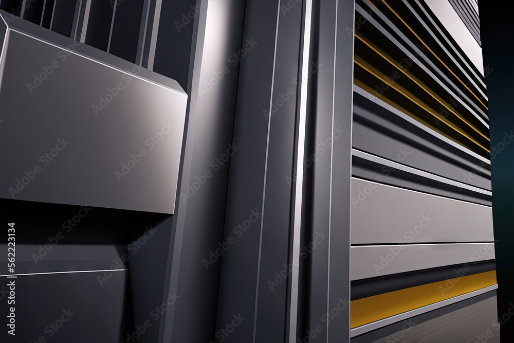 A close up or illustration of gleaming steel and aluminum profiles and ...