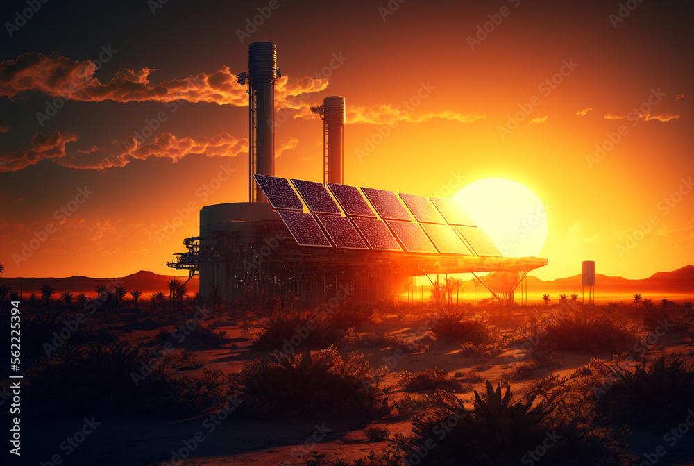 colorful abstract illustration, moving solar panels, solar cells ...