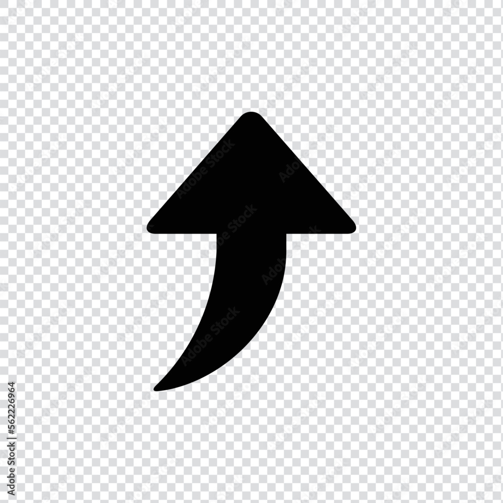 Up pointing arrow filled icon in transparent background, basic app and web UI bold line icon ...