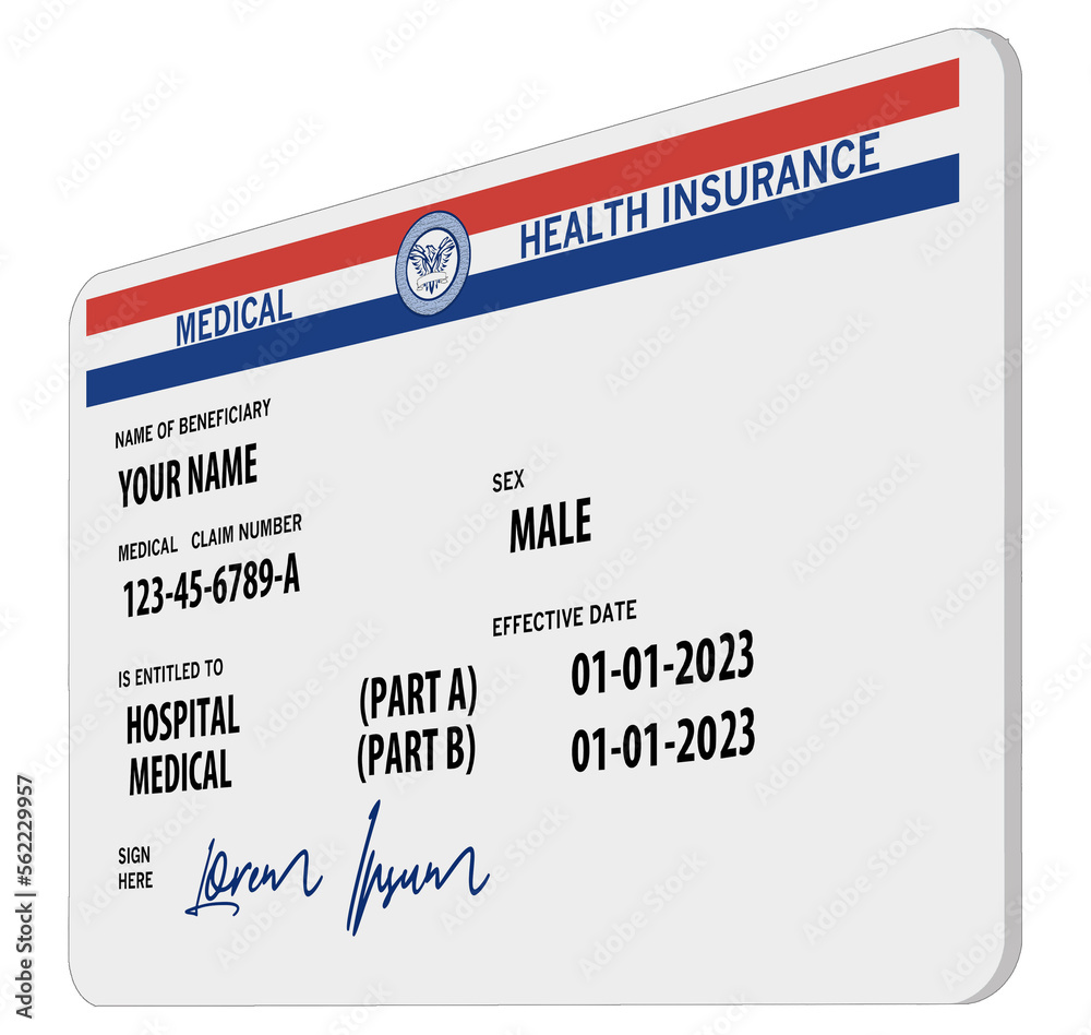 Here is a mock, generic, 2023 Medicare Health Insurance card. It does ...