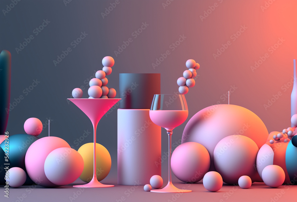 A Glamorous AI-Generated Render of a Modern Minimalistic Party: Welcome ...