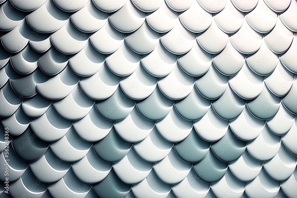 , Tiled wall with a polished backdrop. Modern white and fish-scale ...