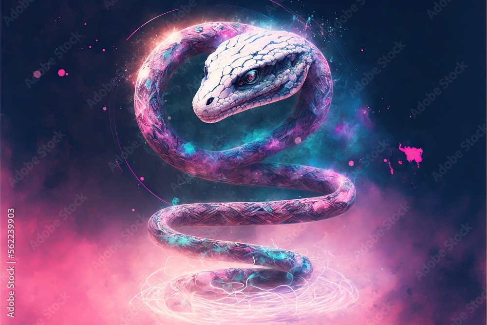 a snake with a spiral around its neck and a spiral around its neck, in ...
