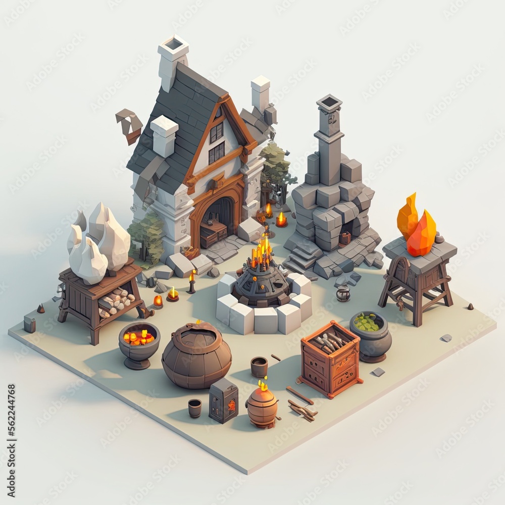 Rpg Npc. Isometric rpg item, object for rpg game. Generative AI Stock ...