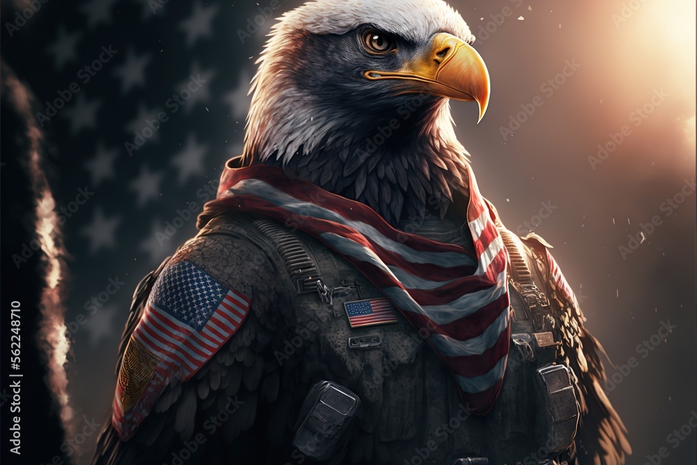 bald eagle american military Symbol USA war power Generative AI Stock ...