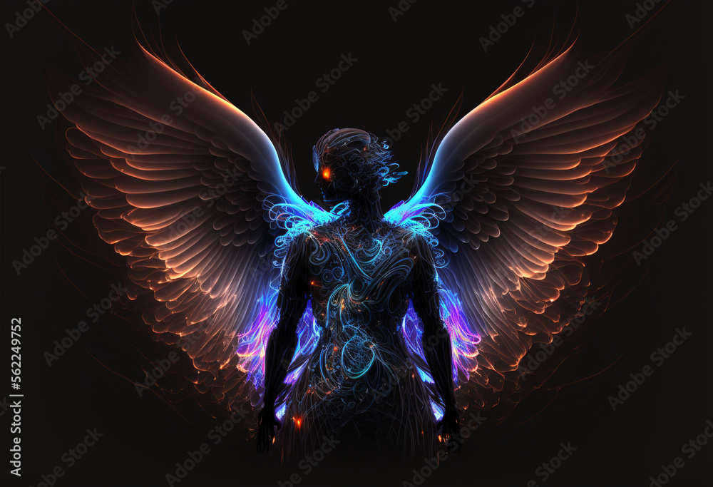 ภาพประกอบสต็อก Mystical Illumination: A Darkly Creative AI-Generated 3D ...