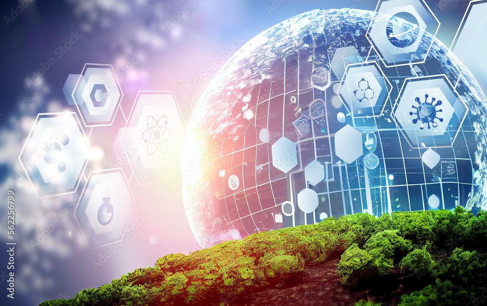 Environmental technology background save clean planet infographic ...