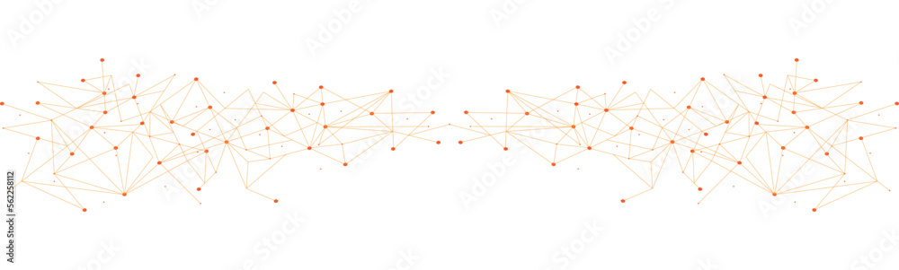 Orange network. Abstract connection on white background. Network ...