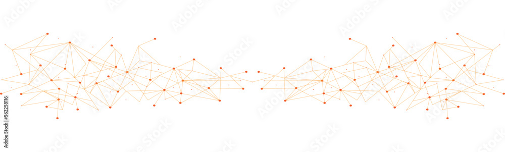 Orange network. Abstract connection on white background. Network ...