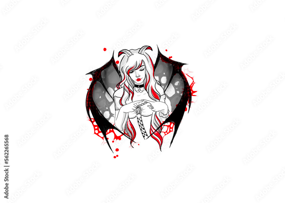 the goddess Lilith symbol tattoo art design Stock Vector | Adobe Stock