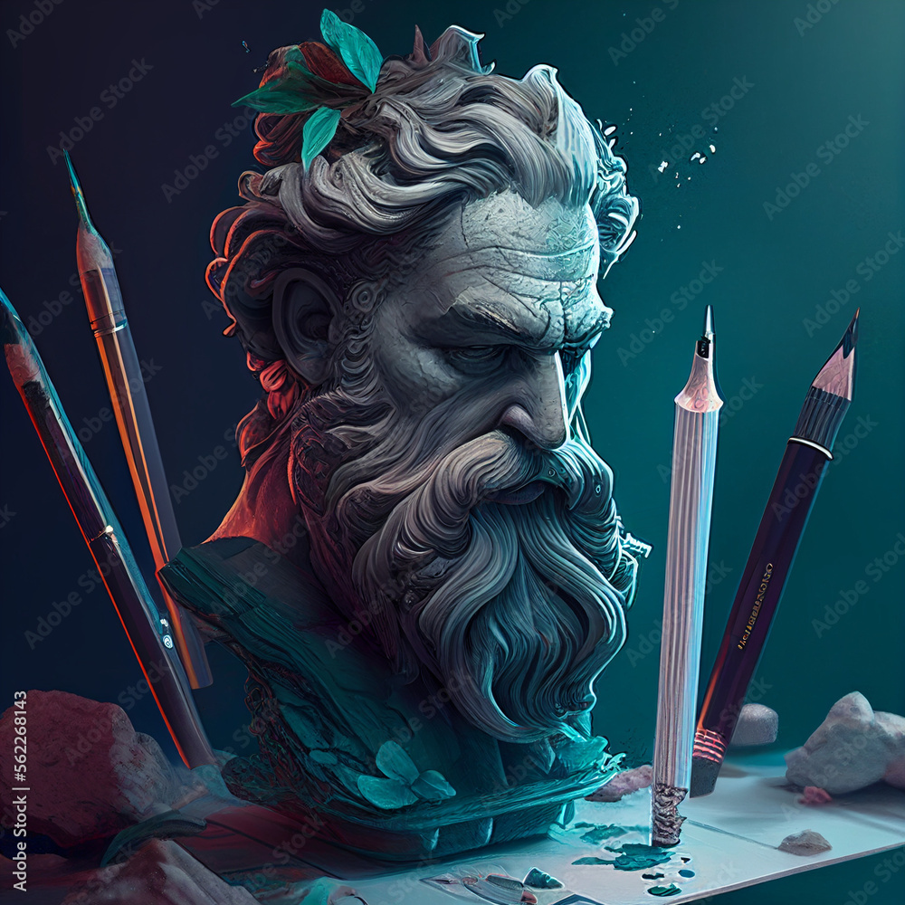 Portrait of Zeus, Statue of Zeus, god statue, greek god zeus Stock ...