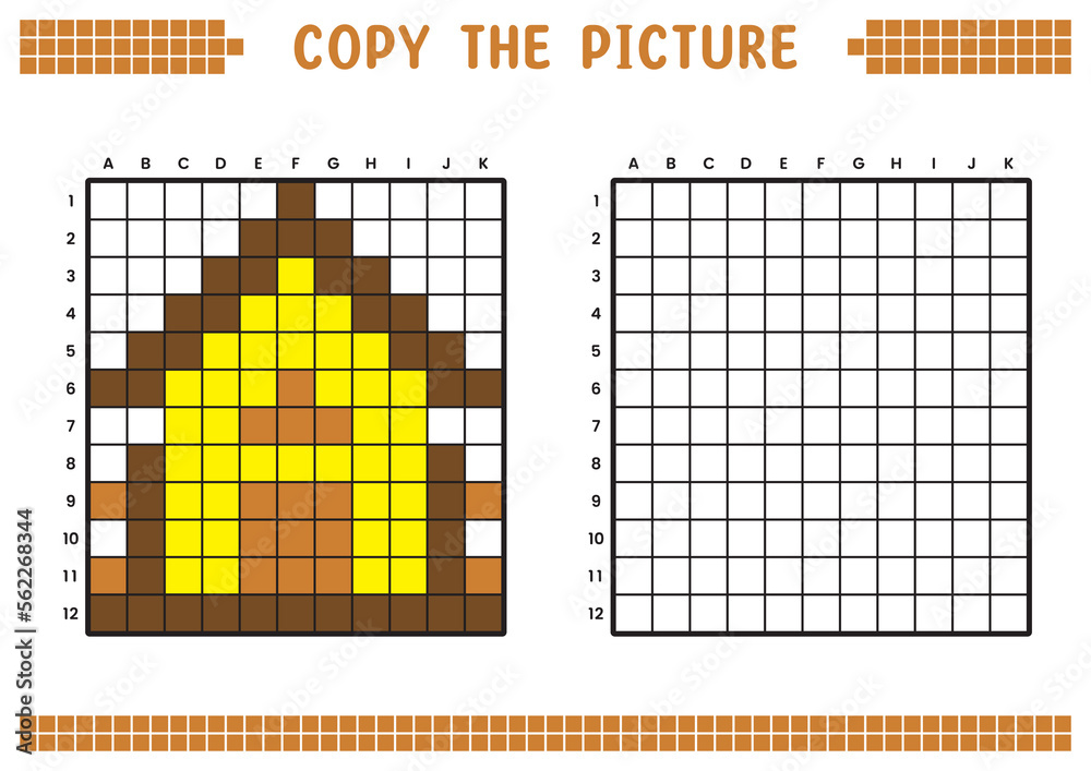Copy the picture, complete the grid image. Educational worksheets ...