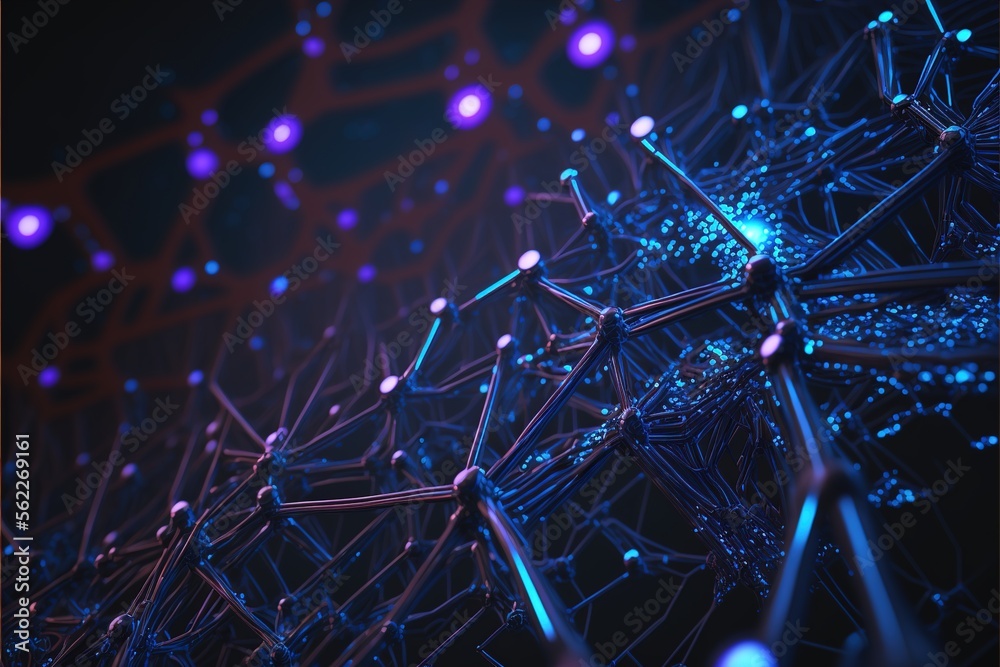 Blue digital network abstract wallpaper created with generative ai ...