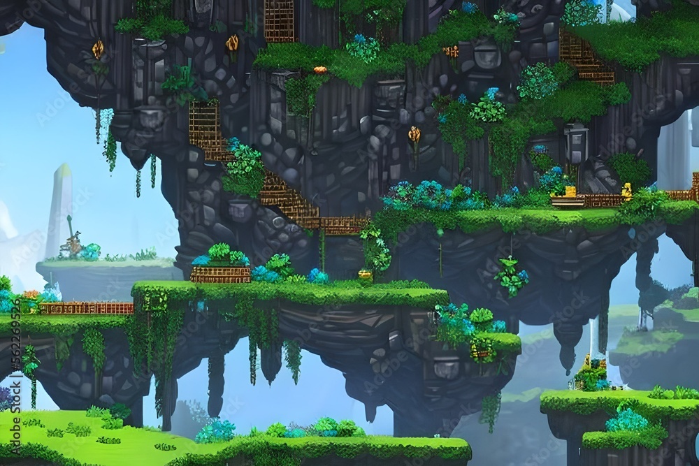 game background flat Style 2d, game background wallpaper ilustração do ...
